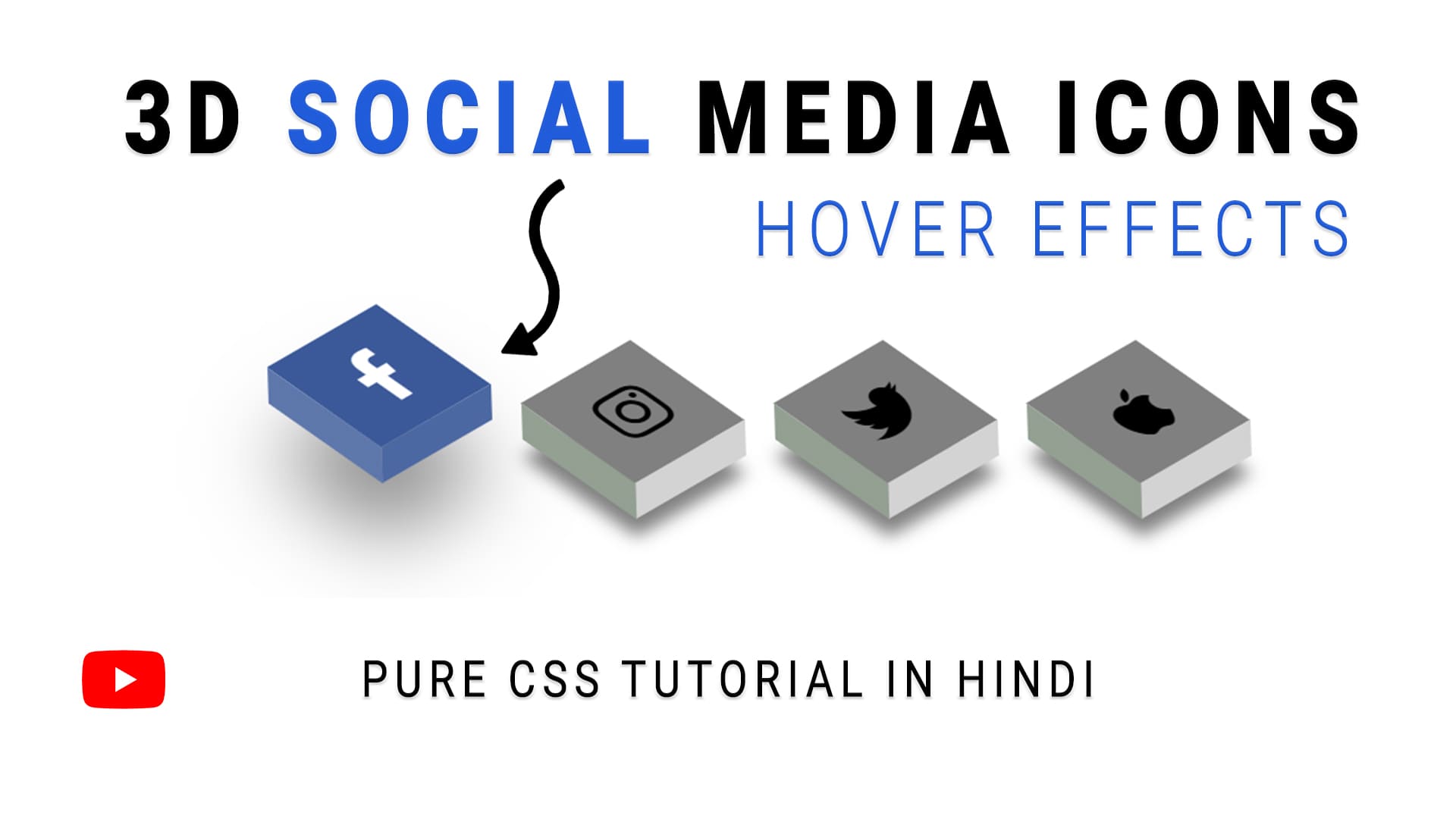 3D Isometric Social Media Icon Hover Effect HTML CSS Code4Education
