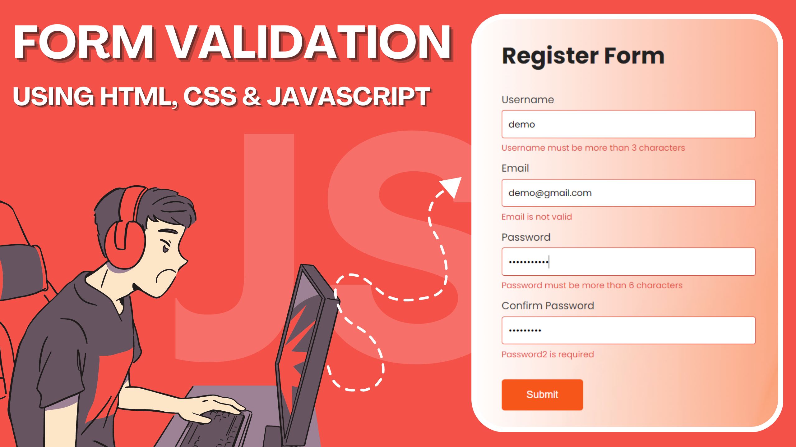 Html Form With Javascript Validation Example Examples Of Javascript